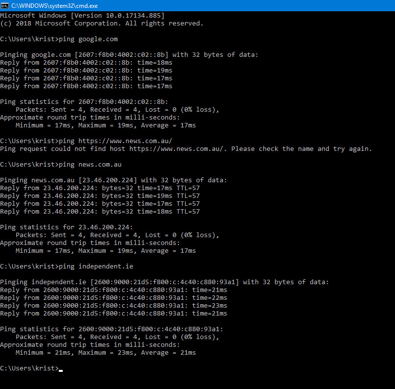 Info Tech and Me: Ping and Traceroute Commands