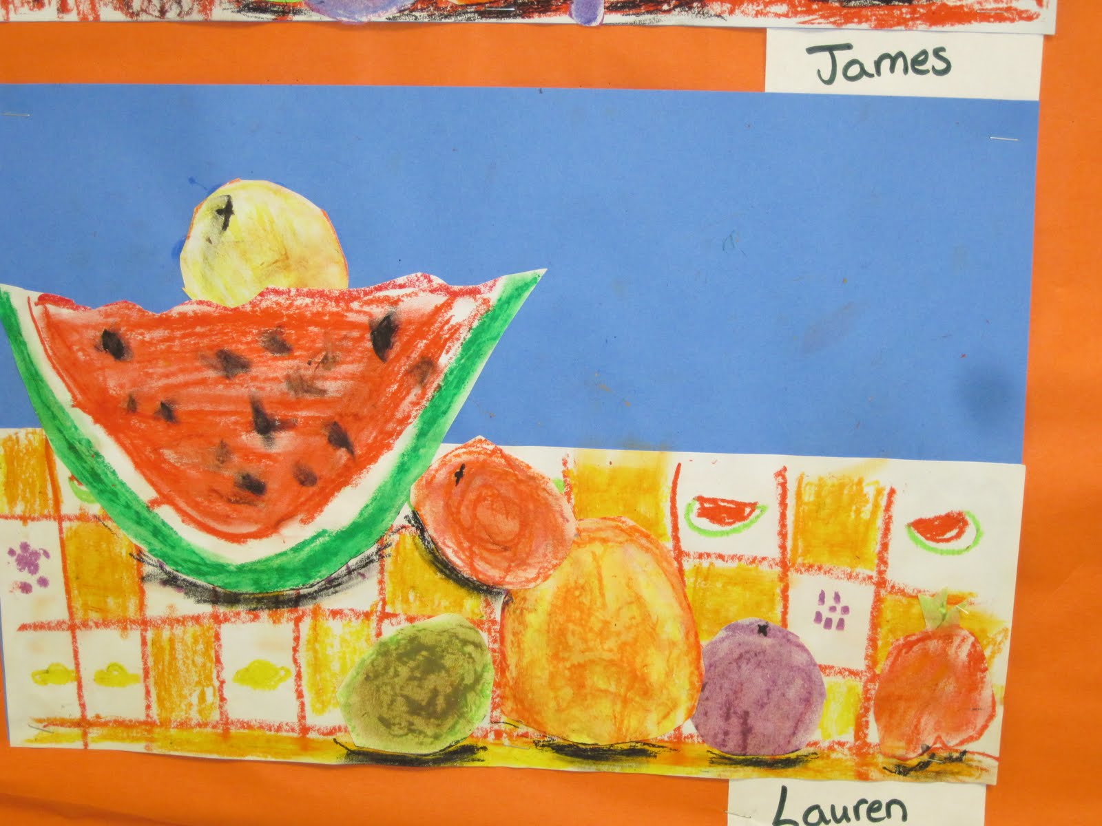 Lines, Dots, and Doodles: Fruit Still Life, 3rd Grade