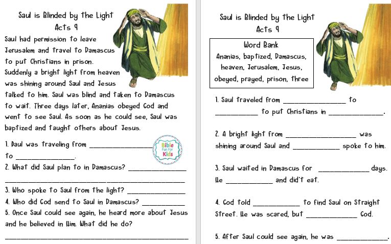 Saul Lost His Vision! | Bible Fun For Kids