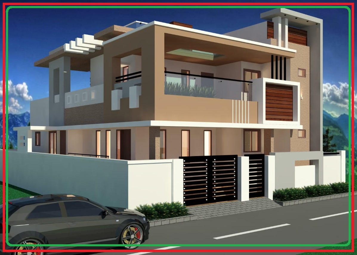 residential building plan section elevation pdf | HOUSE FRONT ELEVATION ...