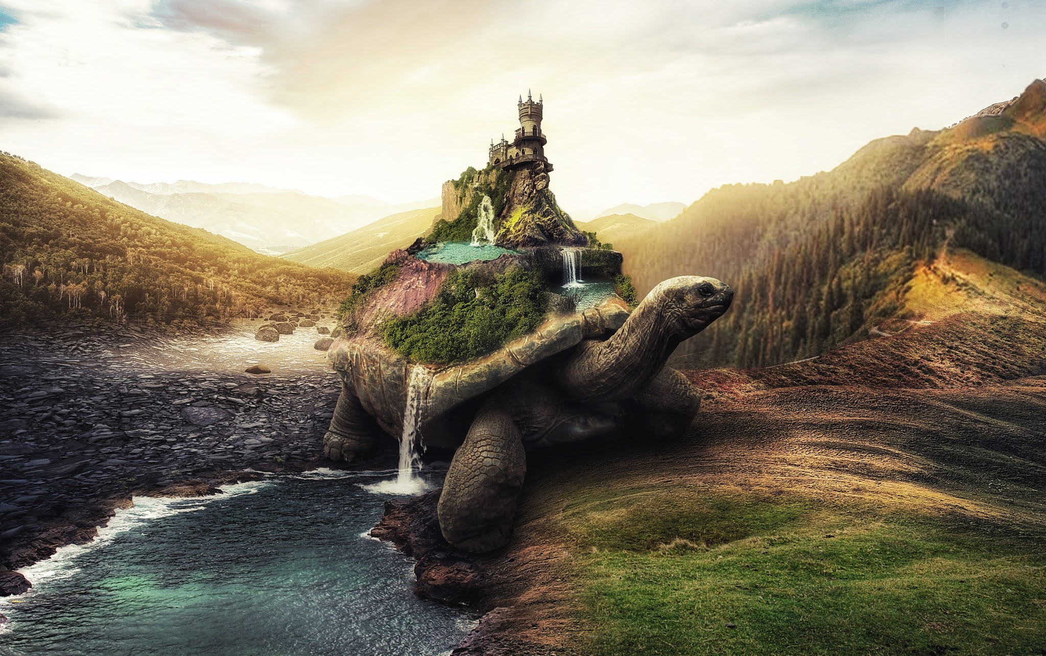 Visual art tutorials: Turtle Island photoshop manipulation