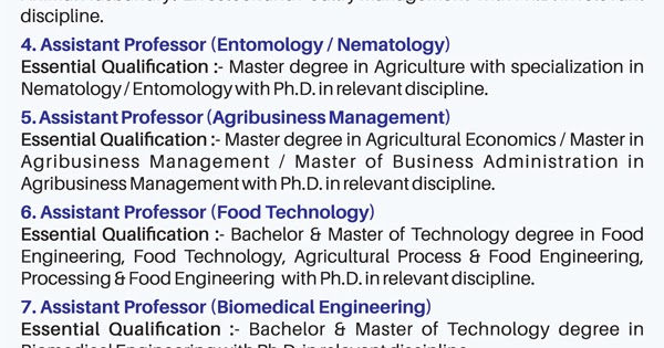 Integral University Agricultural Sciences Faculty Jobs 2020