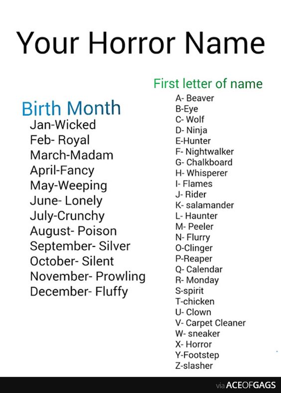 Your Horror Name your-horror-name