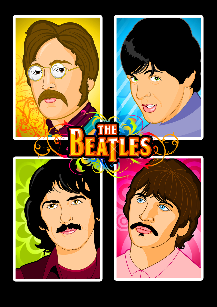 Cartoon Pictures of The Beatles