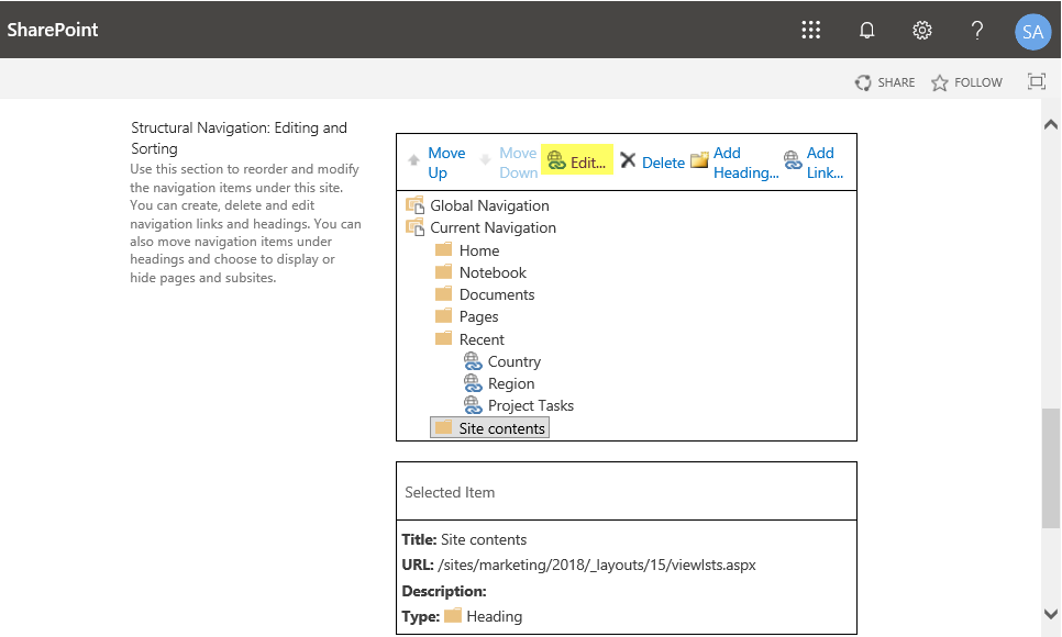 SharePoint Online: Hide Site Contents Link from Quick Launch ...