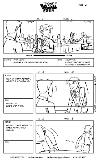 Lou Holsten's Storyboard Portfolio: Fight Scene