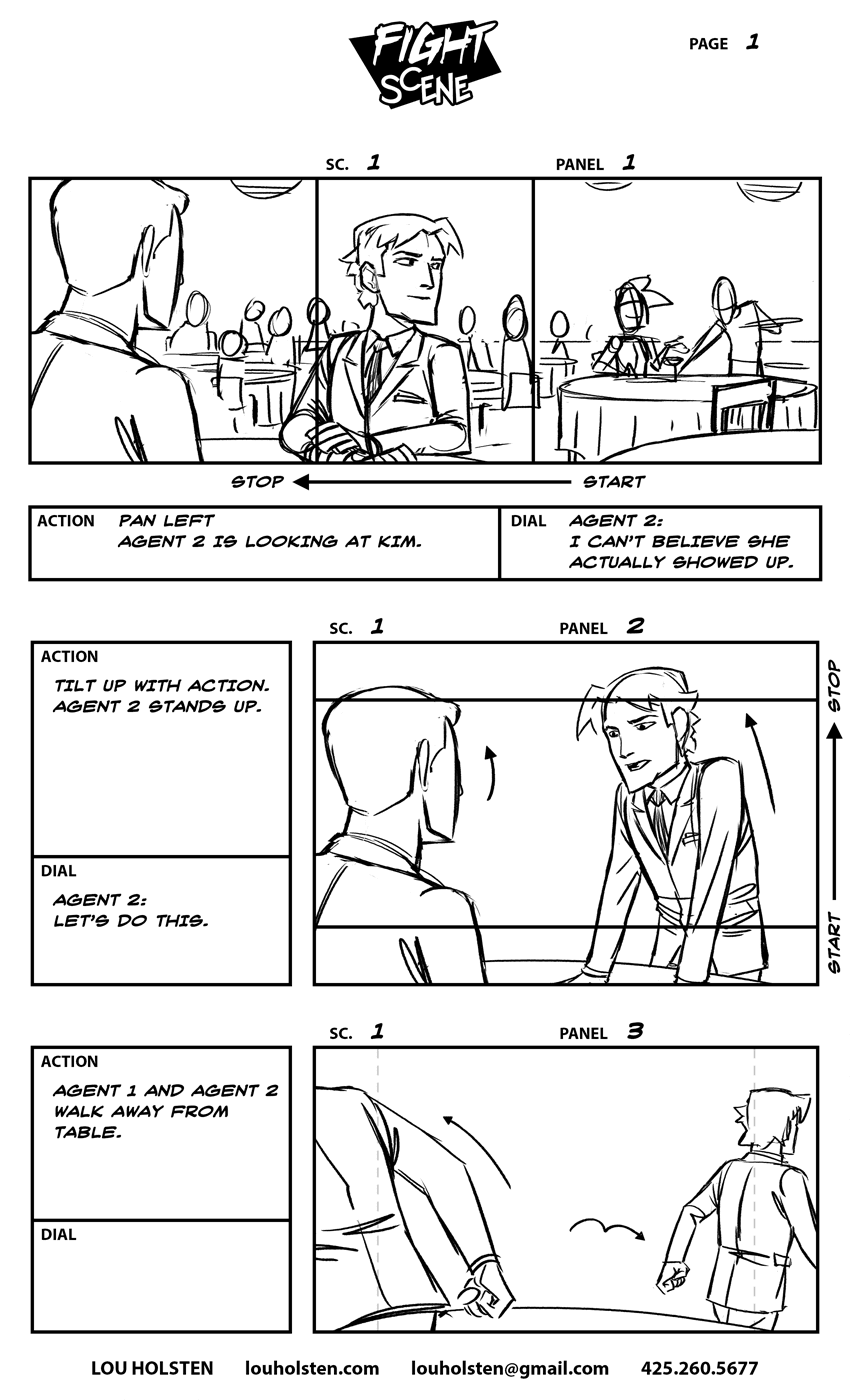 Lou Holsten's Storyboard Portfolio: Fight Scene
