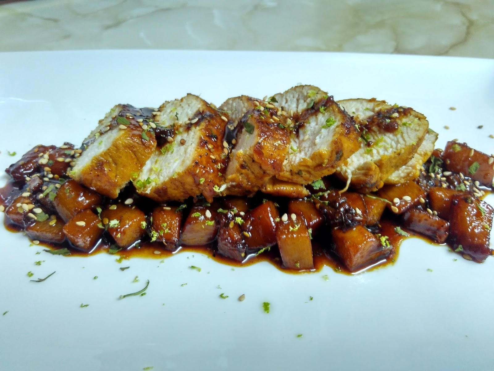 PECHUGA DE POLLO CON CHUTNEY DE CAQUI ~ COCINANDO EN GUADARRAMA (2)