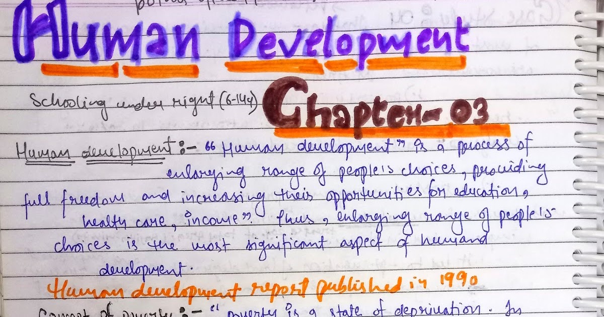 handwritten notes of Human Development -chapter 3 [Geography] class ...