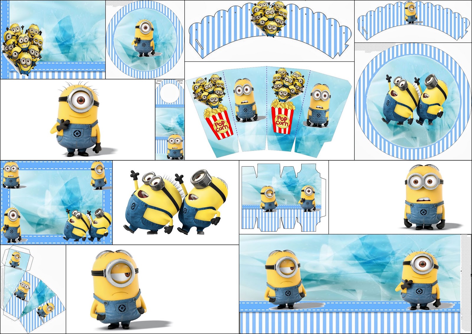 Minions on Blue Background: Free Printable Mini Kit. - Oh My Fiesta! in ...