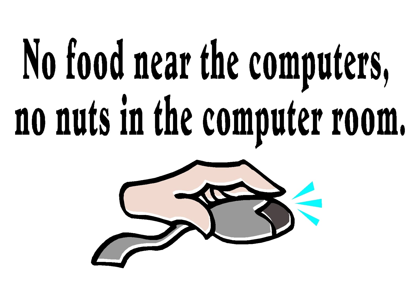 Free Posters and Signs: No Food Near The Computers