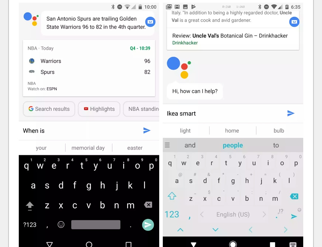 Google Assistant now offers topical next-word keyboard suggestions