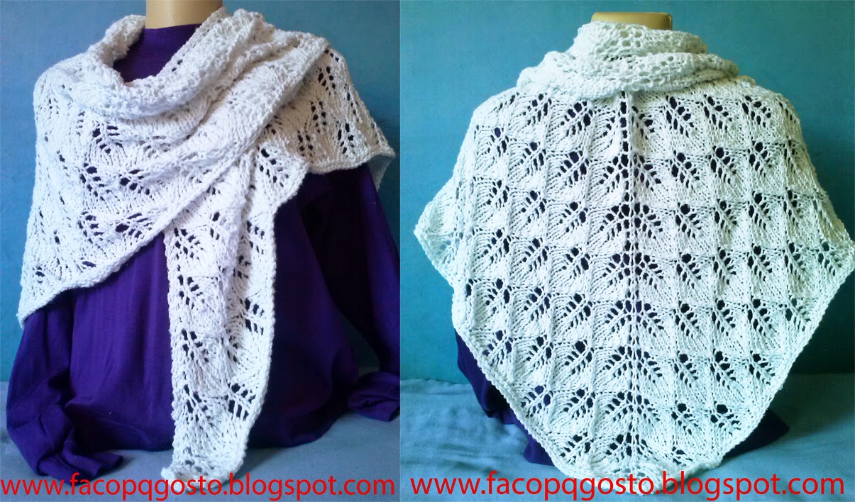 Faço pq Gosto: Xale em inspirado no "Xale Haruni" Linha Cisne Eco.