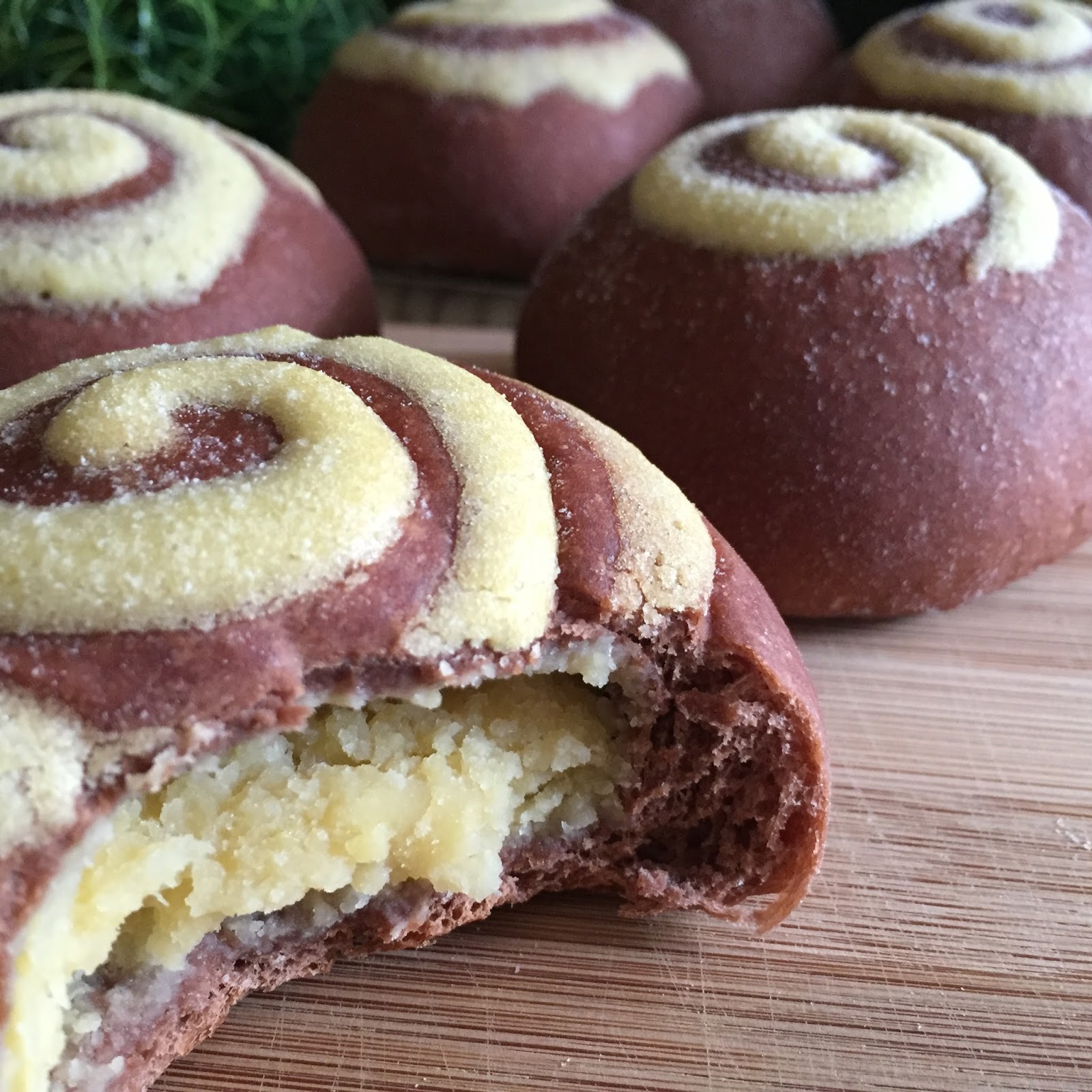 My Mind Patch: Mung Bean Cocoa Bun 奶油绿豆沙可可面包