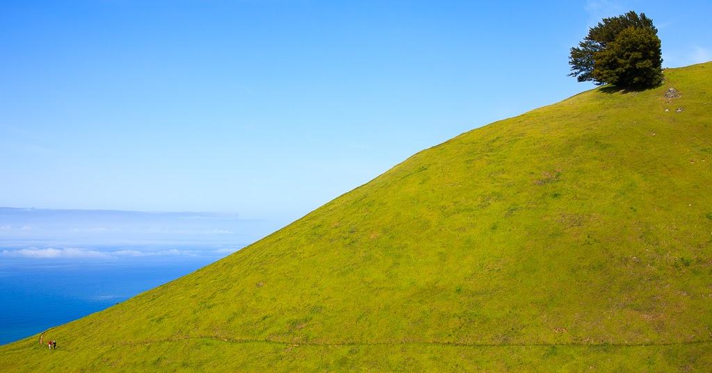 Earth Color Magic: Hikers on a California Hillside