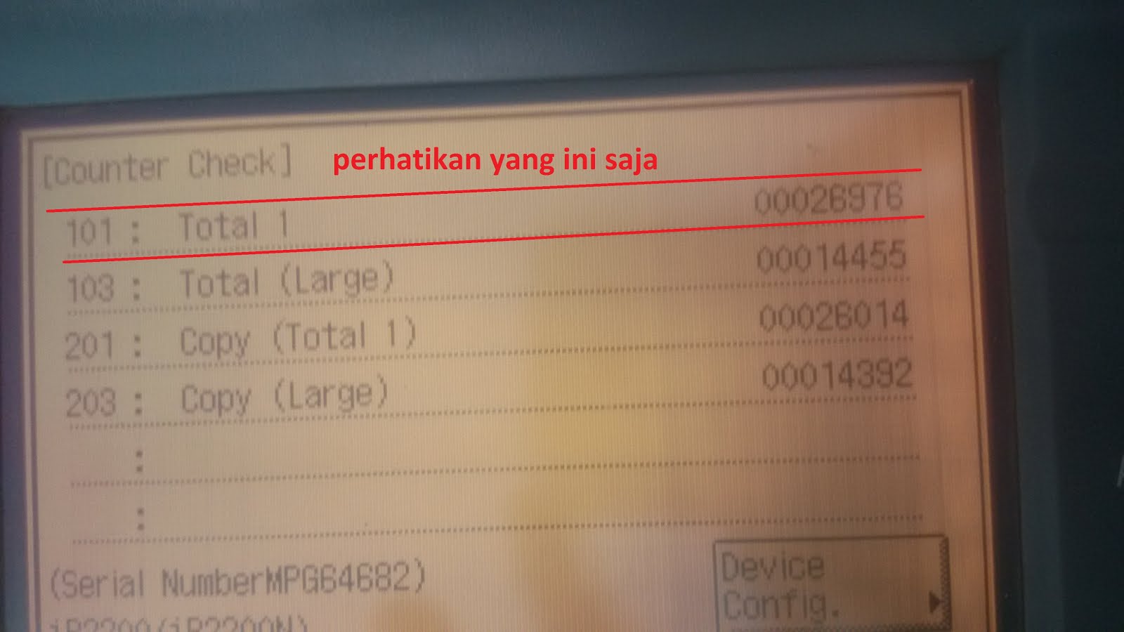 Tampulan counter pada layar monitor
