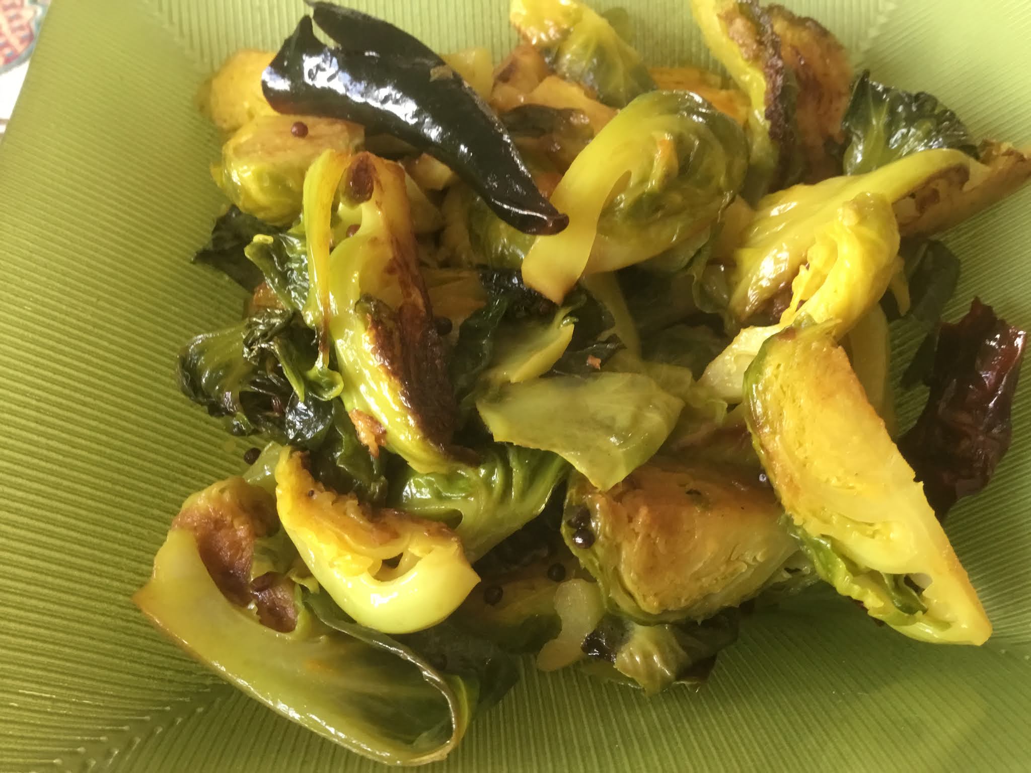 Home on my Range: Brussels Sprouts with Turmeric and Chiles