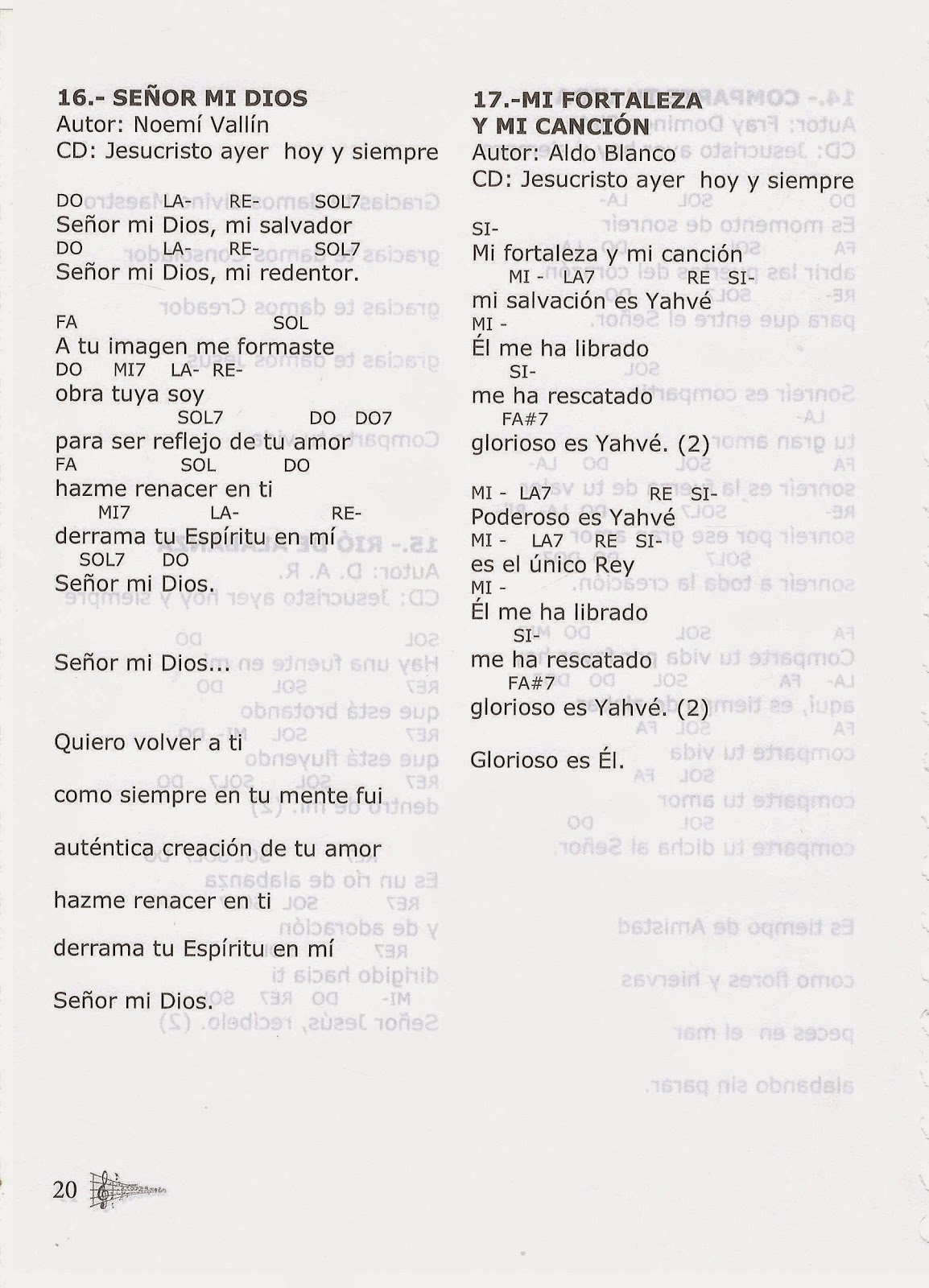 MOVIMIENTO RENOVACIÓN CARISMÁTICA CATÓLICA LETRA, TONOS Y ACORDES DE ...