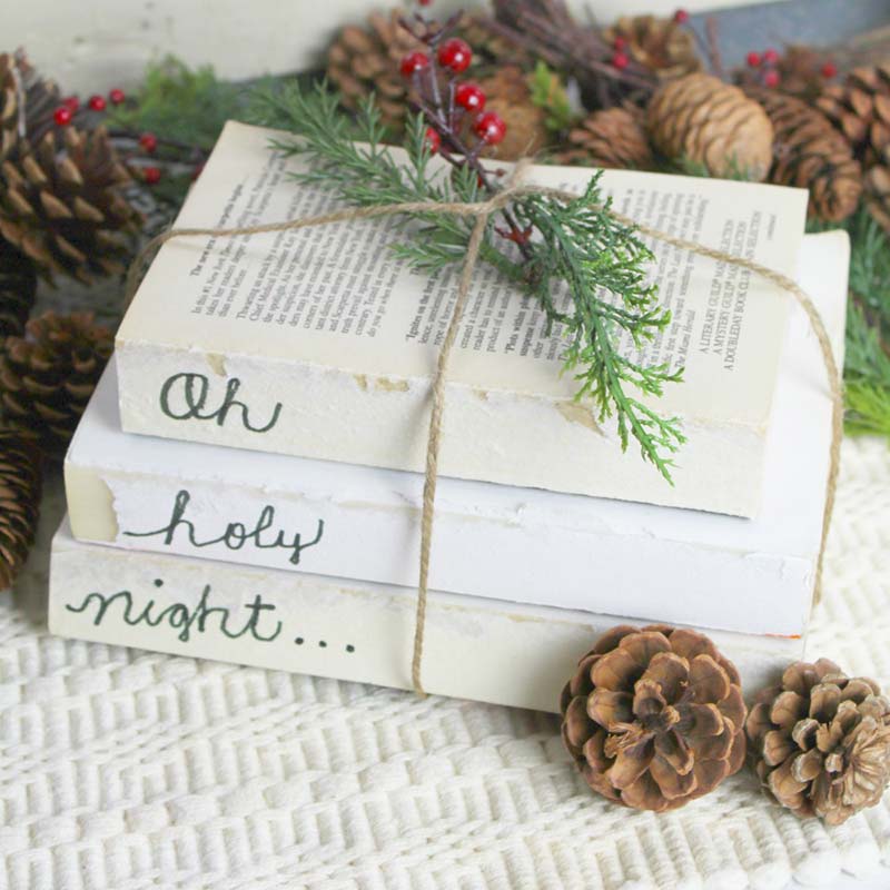 Make a DIY Farmhouse Book Stack for Christmas | Sunny Day Family