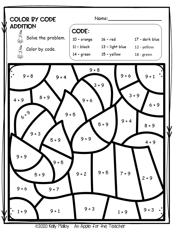 An Apple For The Teacher: Kwanzaa Color By Number Math Facts Practice ...