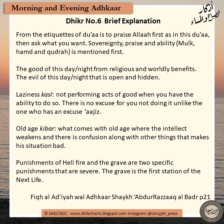 Dhikr Charts: Morn Even Full Course