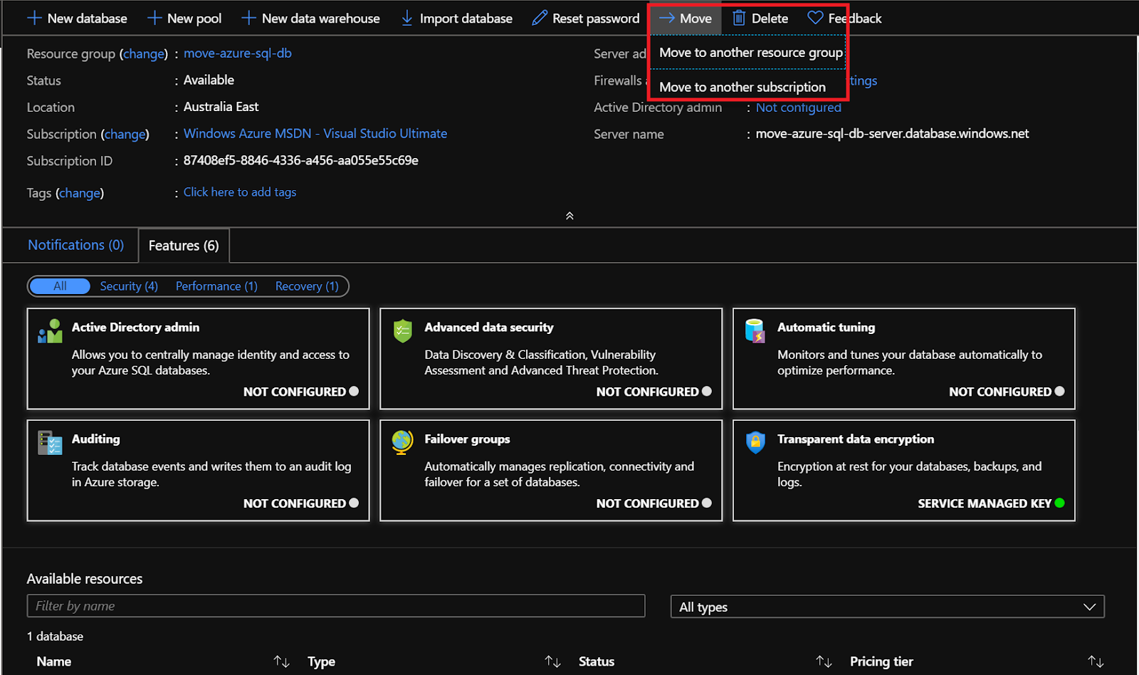 Anupama Natarajan: Data Platform Tips 7 - Move Azure SQL Database from ...