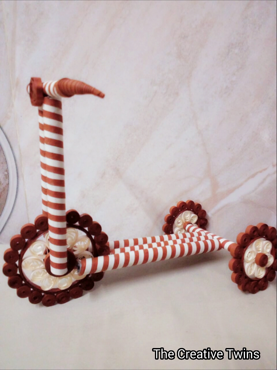 The creative twins : Quilled Tricycle with Flower Basket