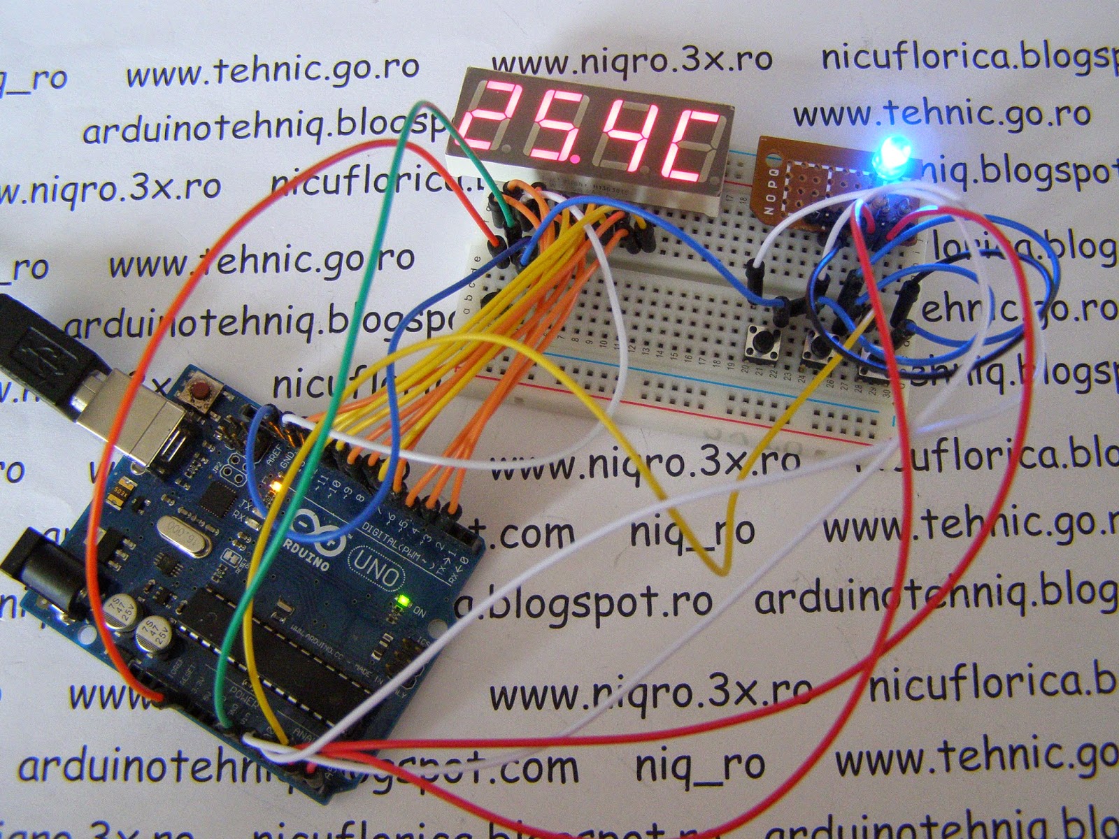 Arduino tehNiq: Arduino thermostat on 7-segment LED display