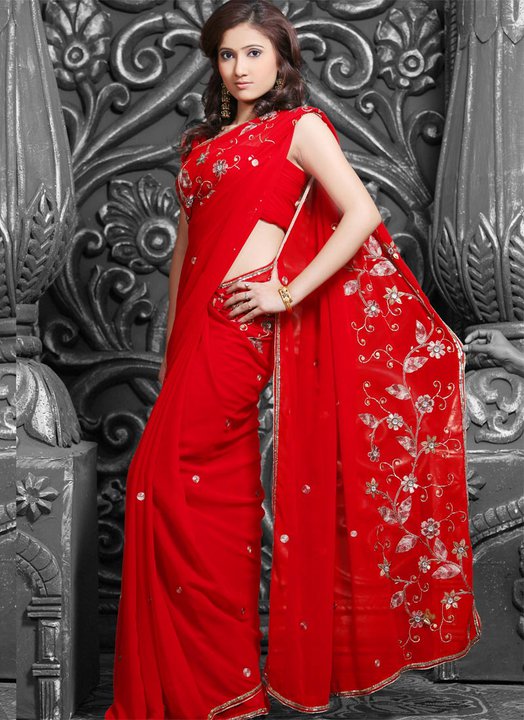 Attractive Red Sarees | Online Fashion World, World of Fashion