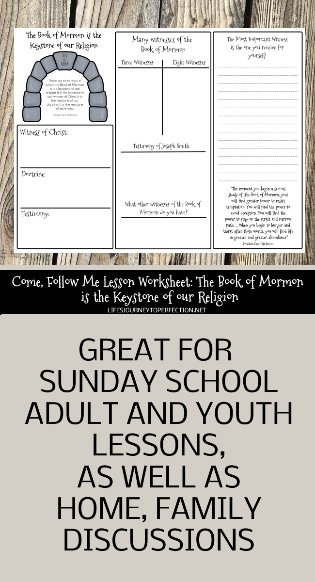 Life's Journey To Perfection: Come, Follow Me Lesson Worksheet: The ...