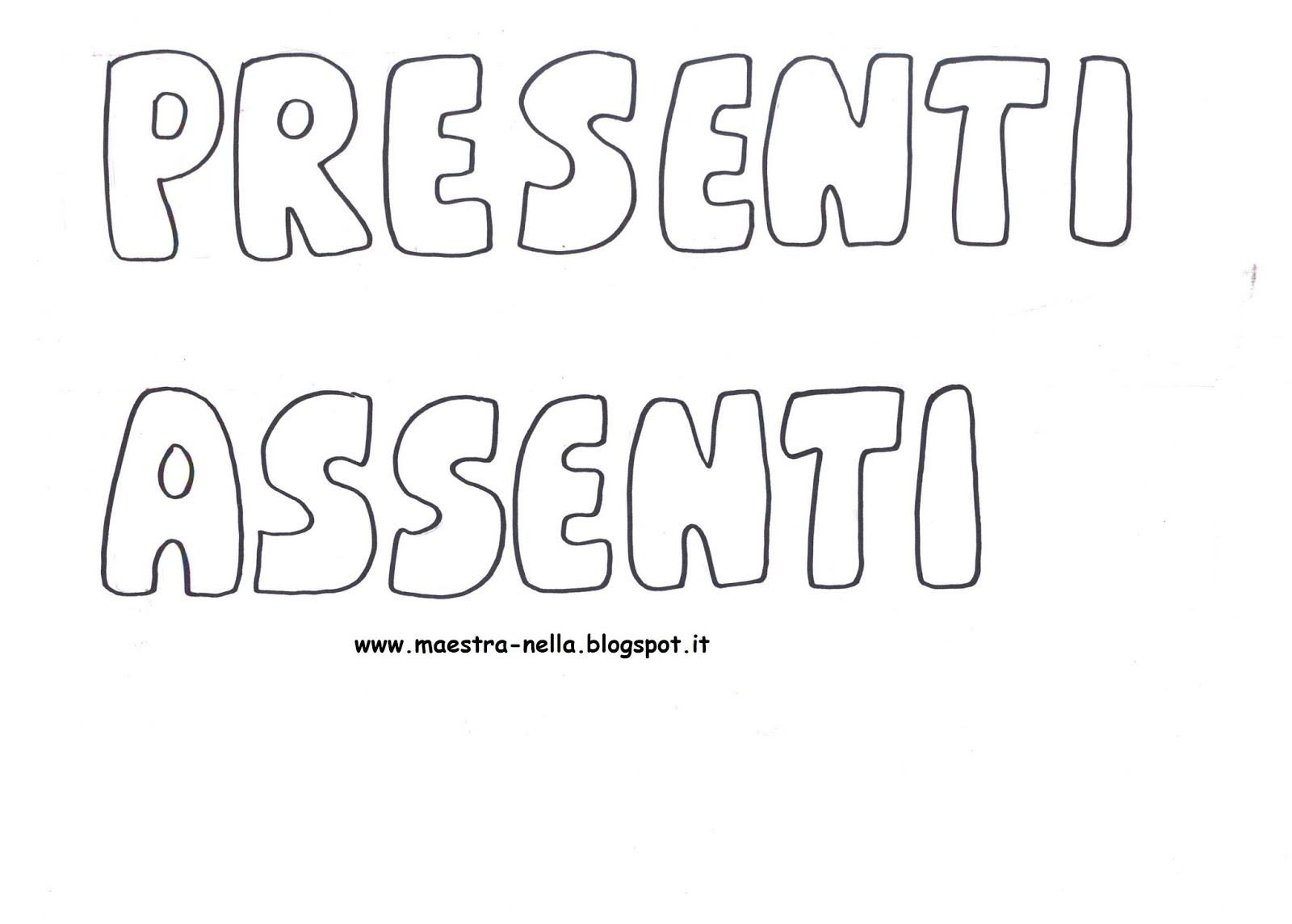 maestra Nella: cartellone presenti assenti