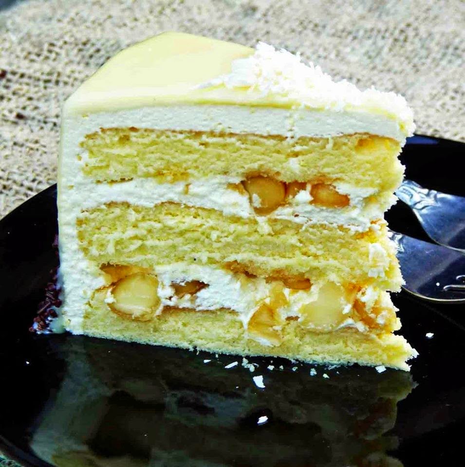 WHITE CHOCOLATE MACADAMIA CAKE - Resepi Sheila Rusly