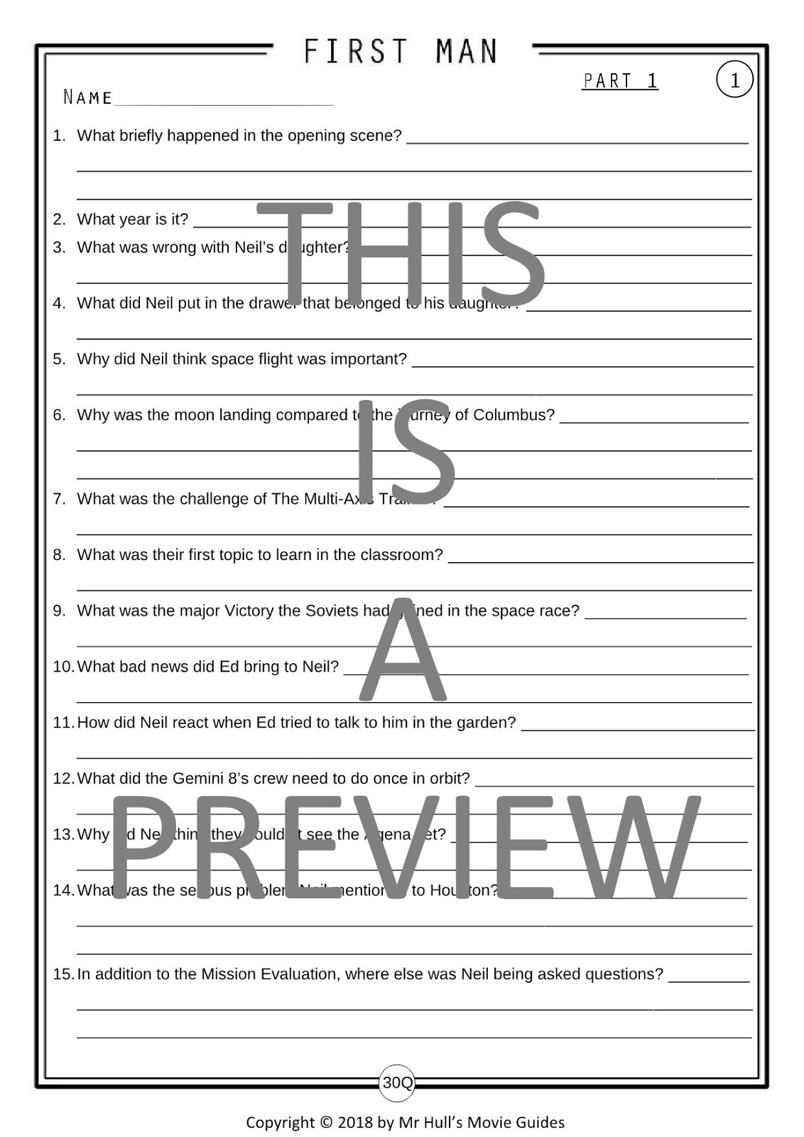 First Man Movie Guide + Activities - Answer Keys Included ~ Movie ...