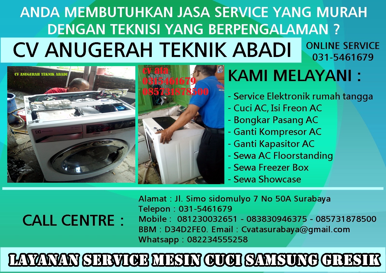 Service Mesin cuci Samsung: Agustus 2018