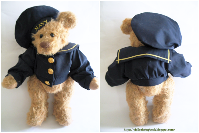 Pamela Wooley's "Navy Timothy" Teddy Bear | The Doll Coloring Book