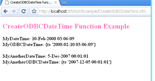 How To Create An Odbc Date Time Object In Coldfusion