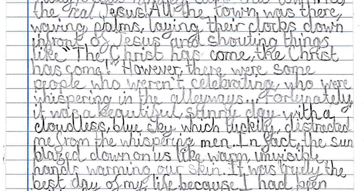 Year 4: A Diary entry for Palm Sunday and Good Friday