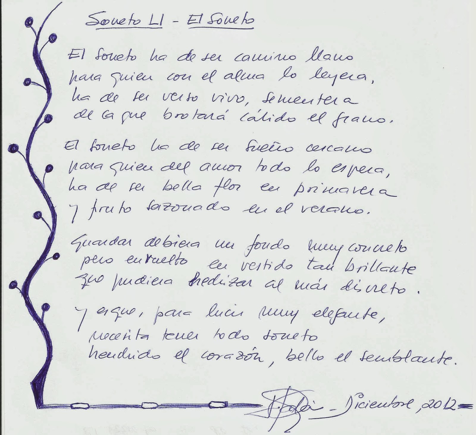 PAISAJES QUE RETORNAN: Soneto LI (El soneto)