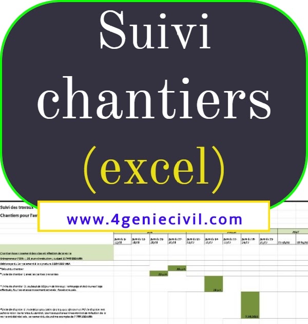 Exemple de tableau de suivi chantier en excel