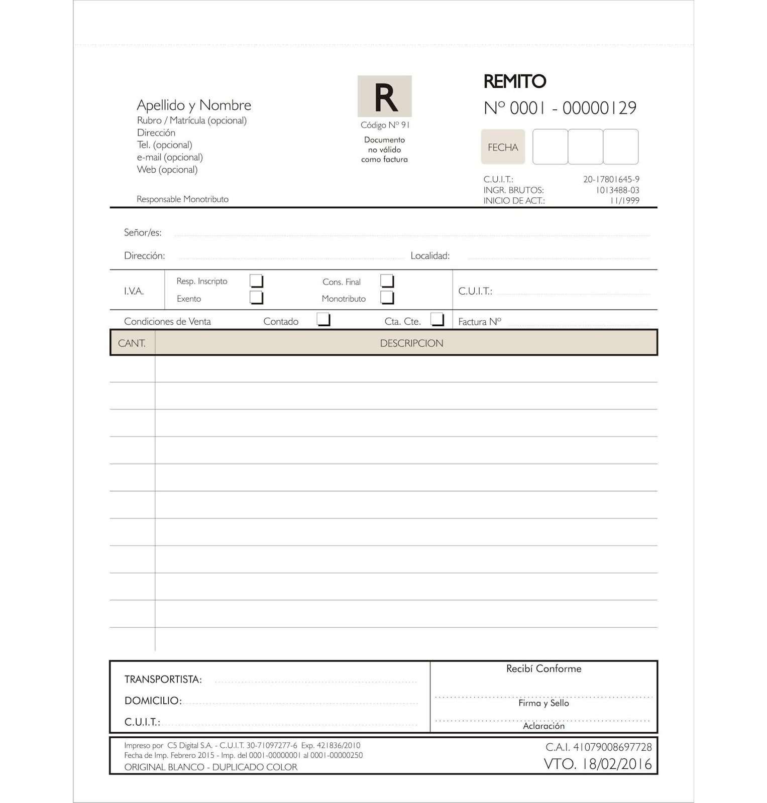 DOCUMENTOS COMERCIALES: REMITO
