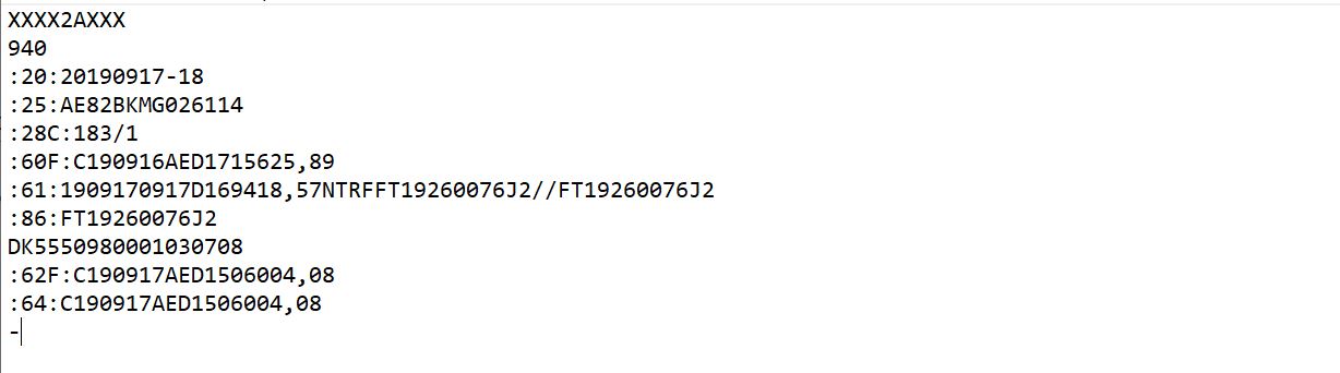 HSRoracentre: MT940 bank statement file format