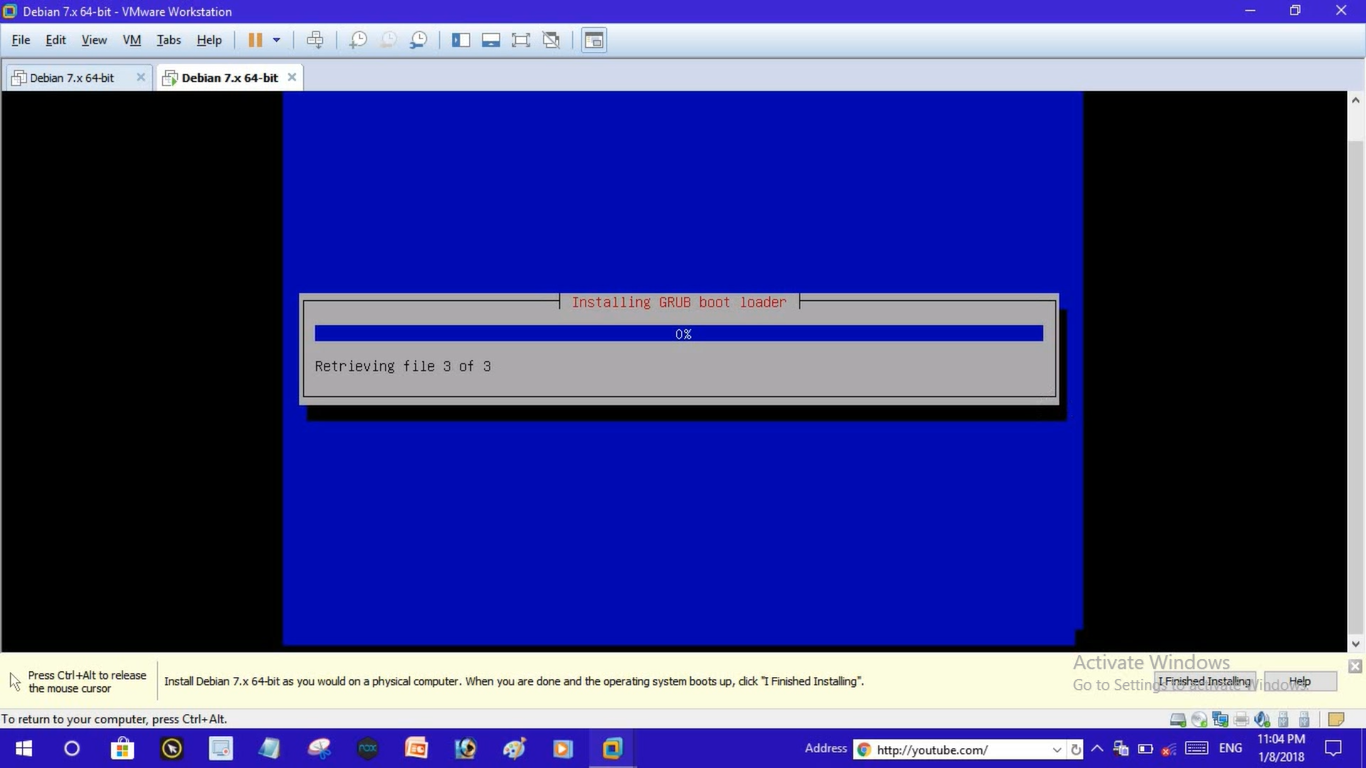 21)After installation completed click on /dev/sda