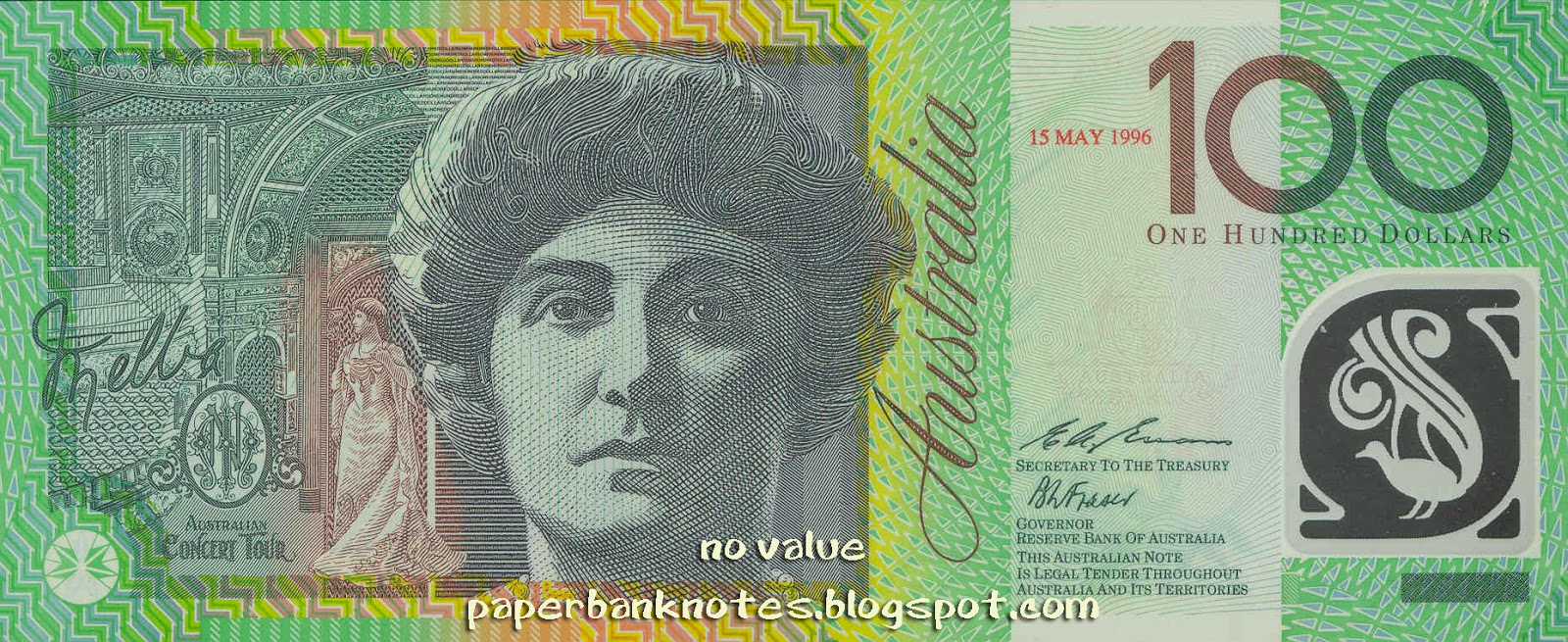australia: .Australia - 1996 $100 Portfolio Issue Paper and Polymer