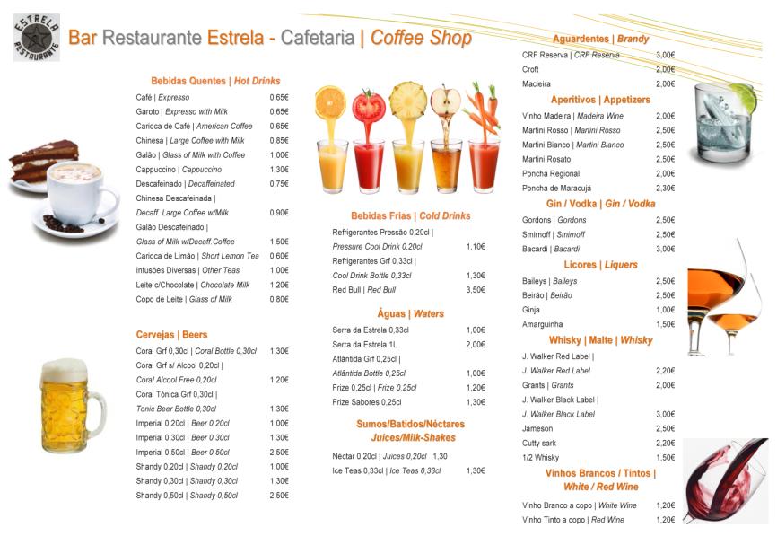 Bar Restaurante Estrela: ★ Já conhece os nossos Menus do Snack-Bar?!