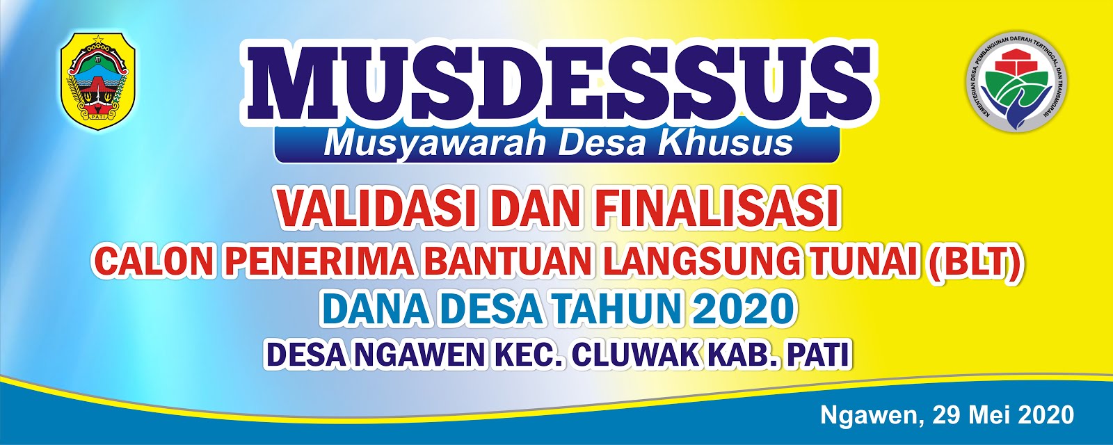 Contoh Banner Musyawarah Desa Khusus (Musdessus) - Design Banner Pamflete