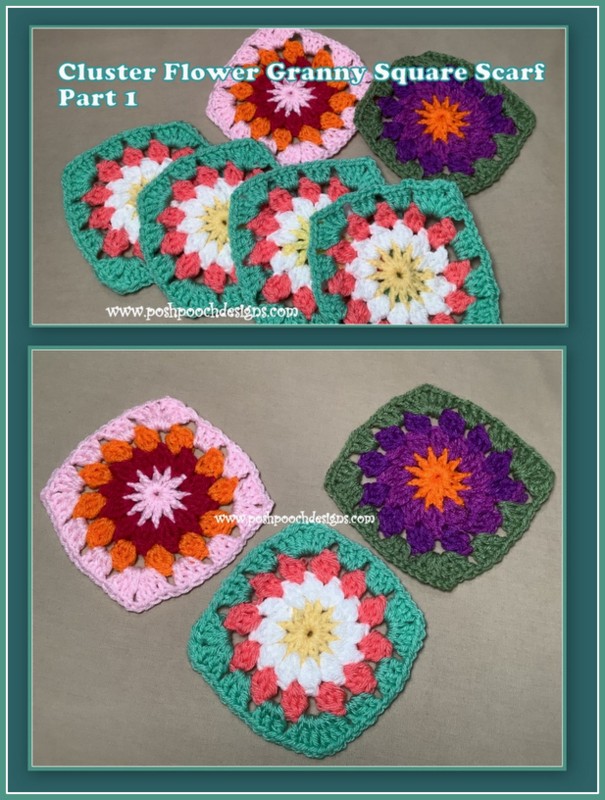 Posh Pooch Designs : Cluster Flower Granny Scarf Crochet Pattern | Posh ...