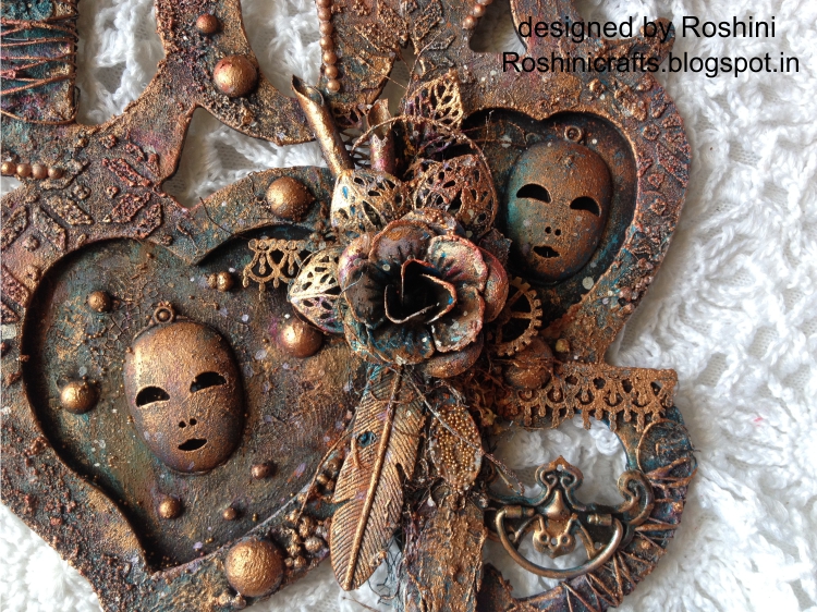 Altered LOVE wooden photo frame in Antique style - Roshini Crafts