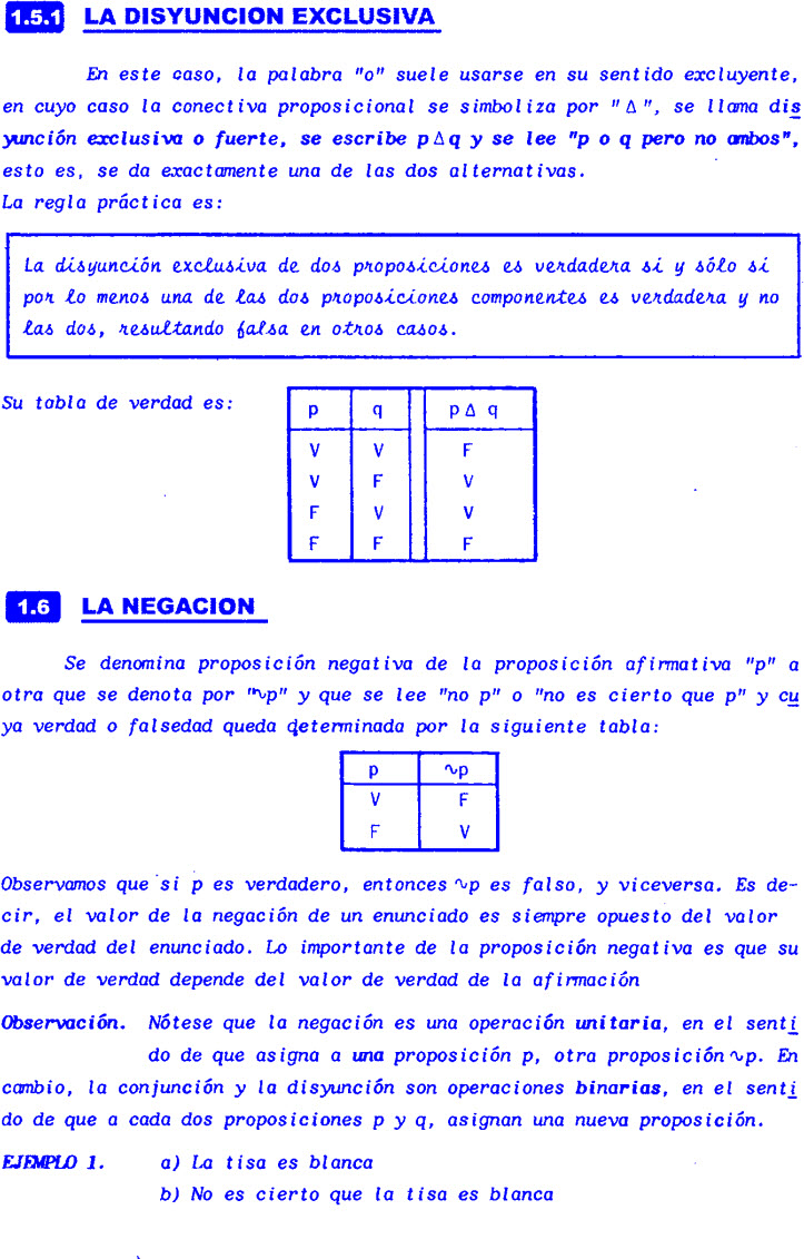 CONJUNCION DISYUNCION CONDICIONAL NEGACION EJERCICIOS RESUELTOS DE LÓGICA PROPOSICIONAL