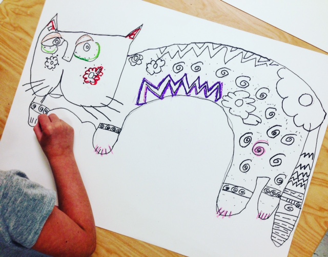 ashcanworks: Laurel Burch Line Pattern Cats